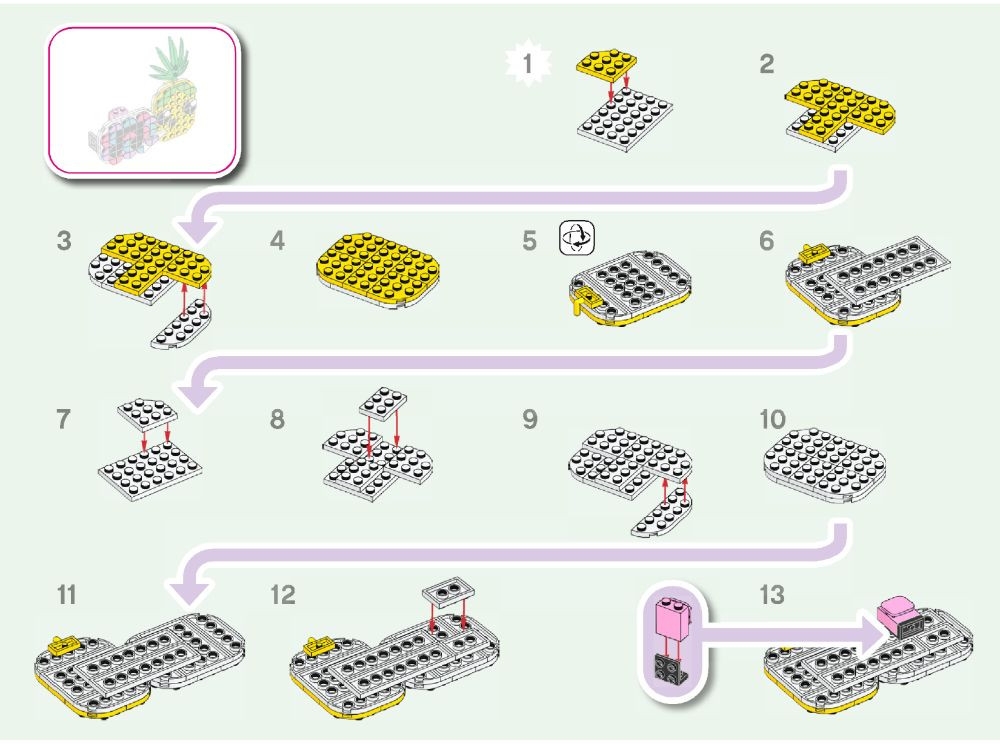 LEGO® Anleitung anzeigen 30560 Pineapple Photo Holder & Mini Board - LEGO Bauanleitungen und ...